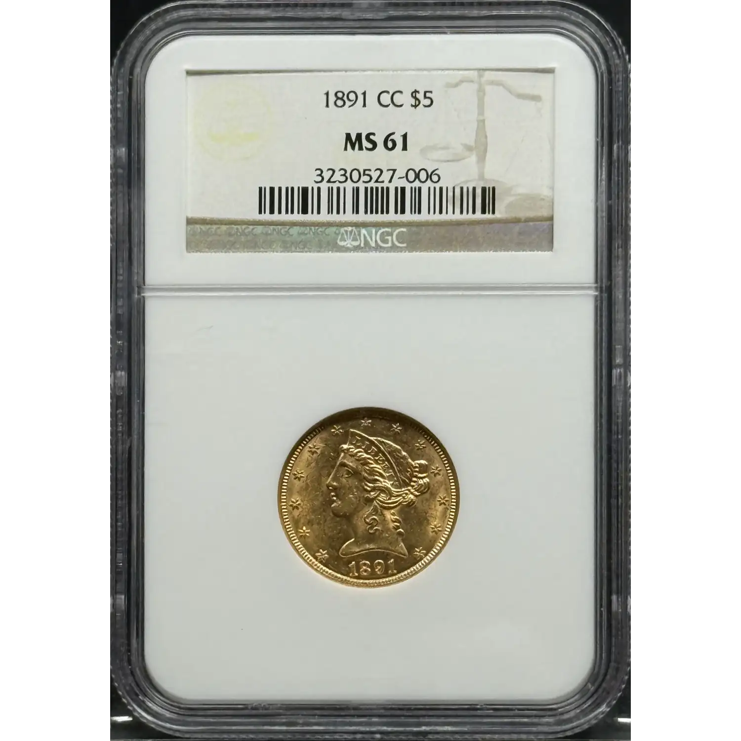 1891-CC Gold Half Eagles Liberty Head NGC MS-61 - Allgood Coin